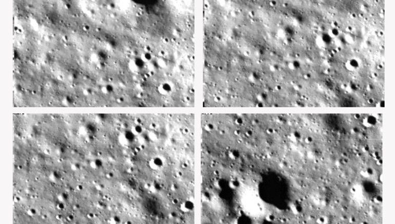Imágenes de la Luna tomadas durante la etapa de alunizaje de la misión ...